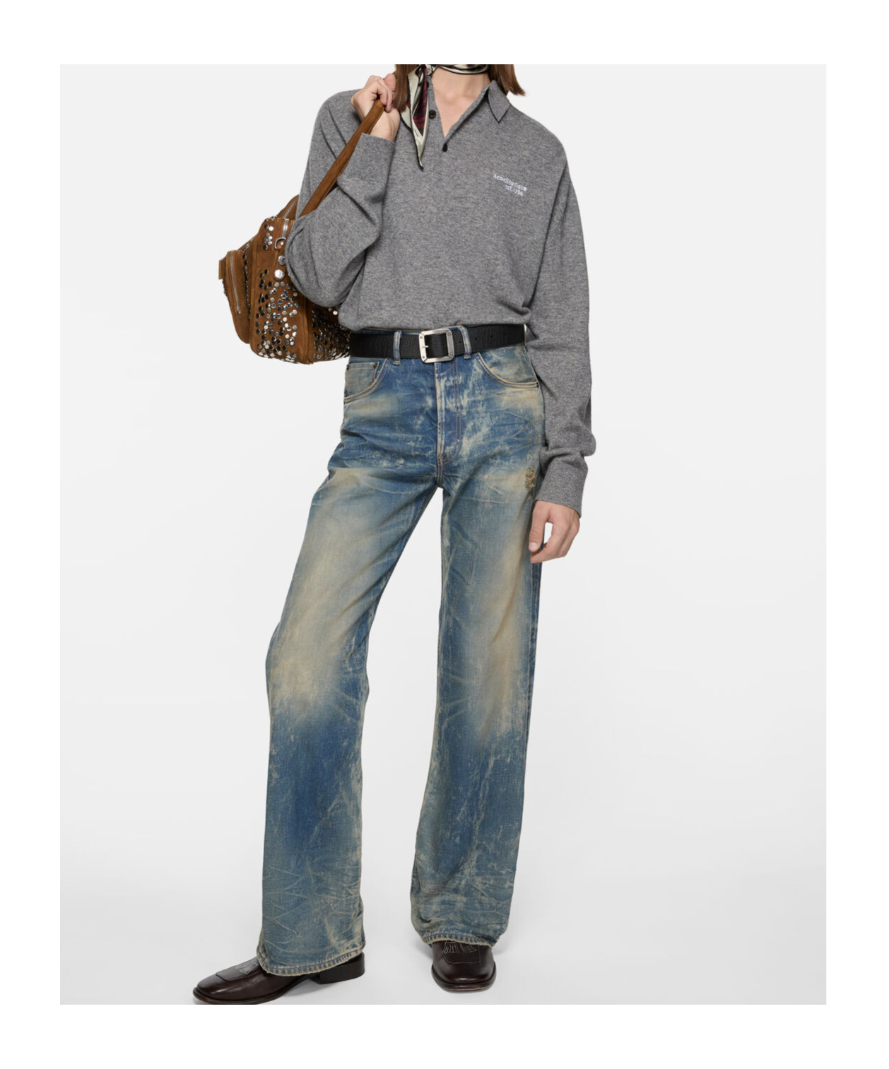 ACNE STUDIOS Acne Studios Logo Knit Polo Sweater